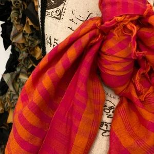 Accessories | Orange And Fuchsia Square Scarf 41x41 | Poshmark
